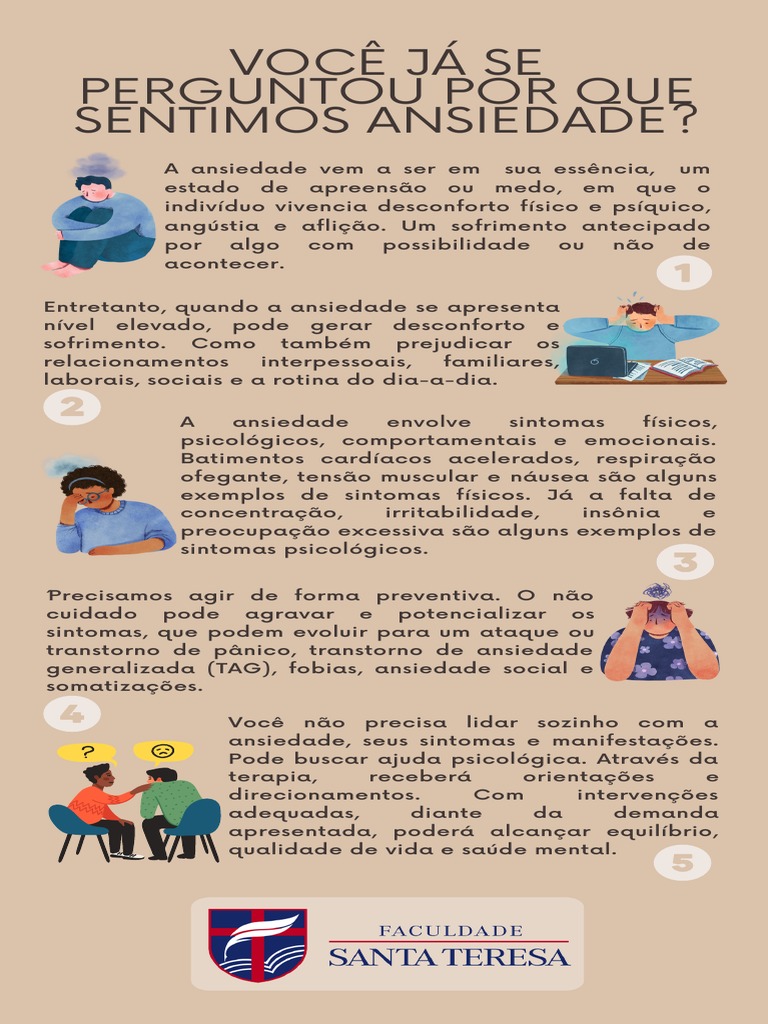 Folder Sobre Ansiedade | Download grátis PDF | Ansiedade | Ciências comportamentais