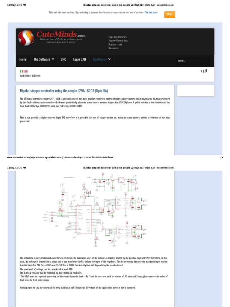 Bipolar Stepper Controller Using The Couple L297 - L6203 (Upto 5A) | PDF | Bipolar Junction ...