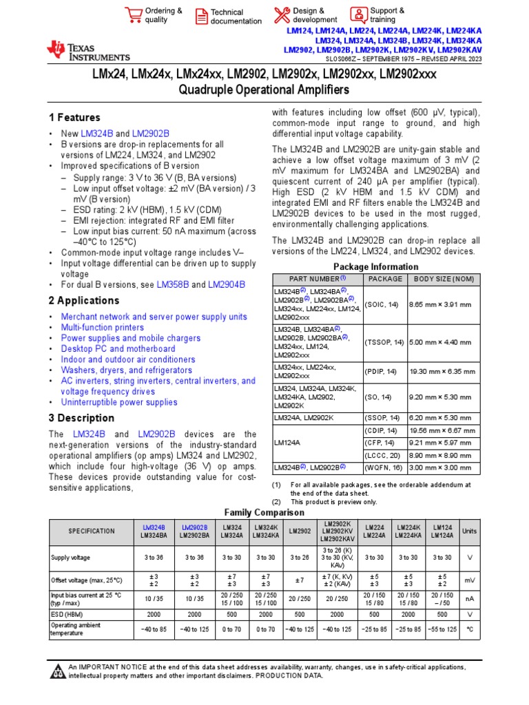 LM 324 | PDF | Electrostatic Discharge | Operational Amplifier