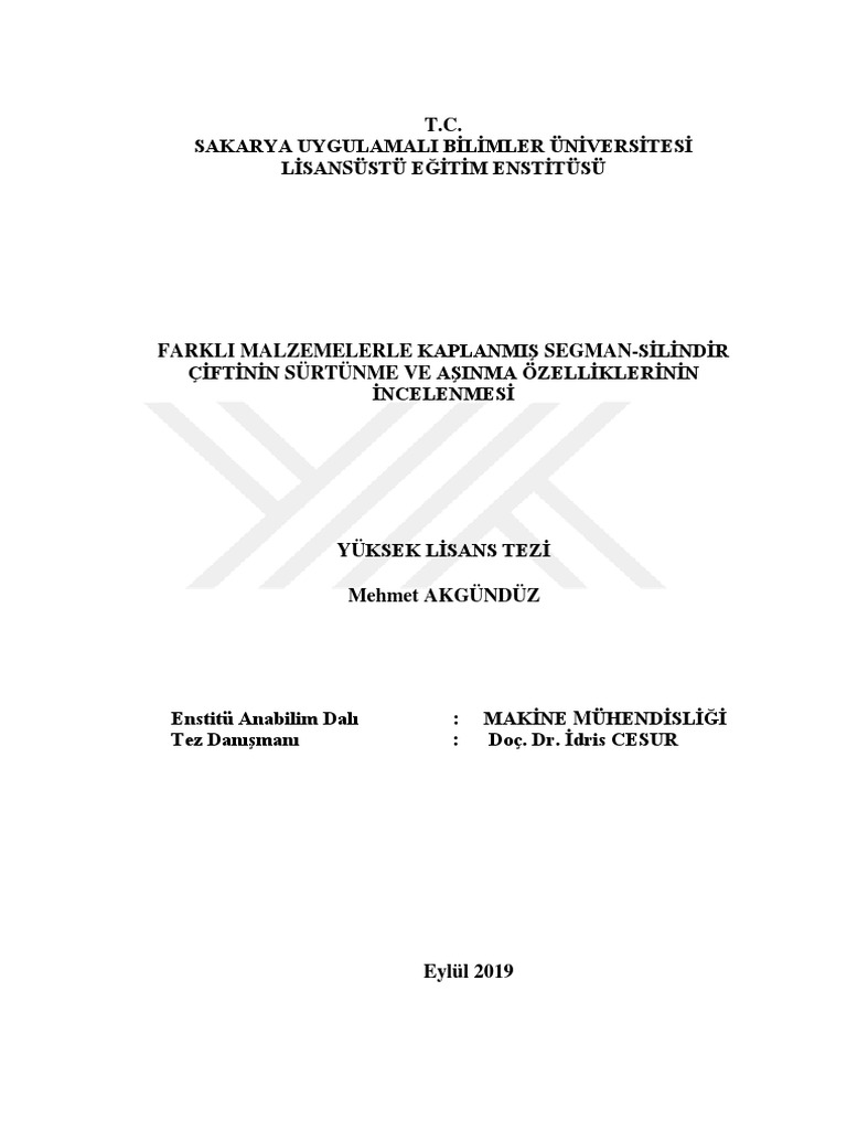 Mehmet Akgündüz Tez | PDF