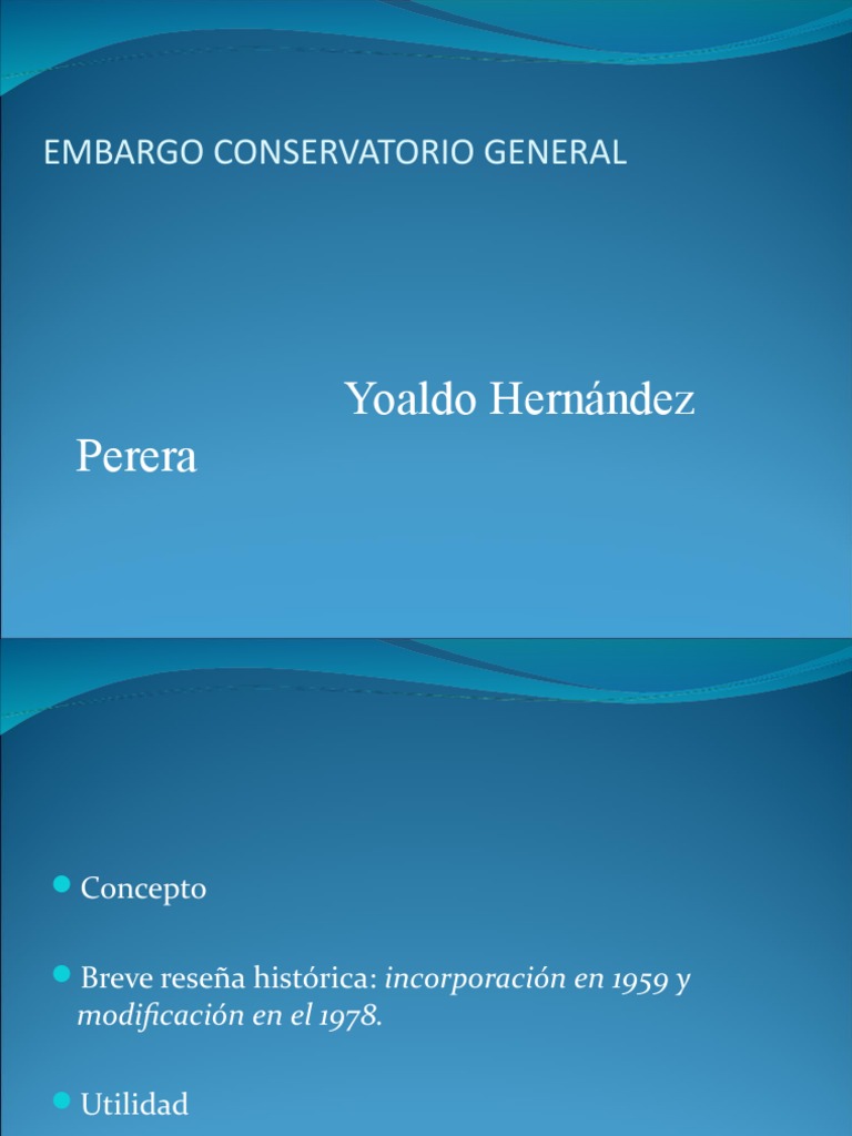 Embargo Conservatorio General: Yoaldo Hernández Perera | PDF ...