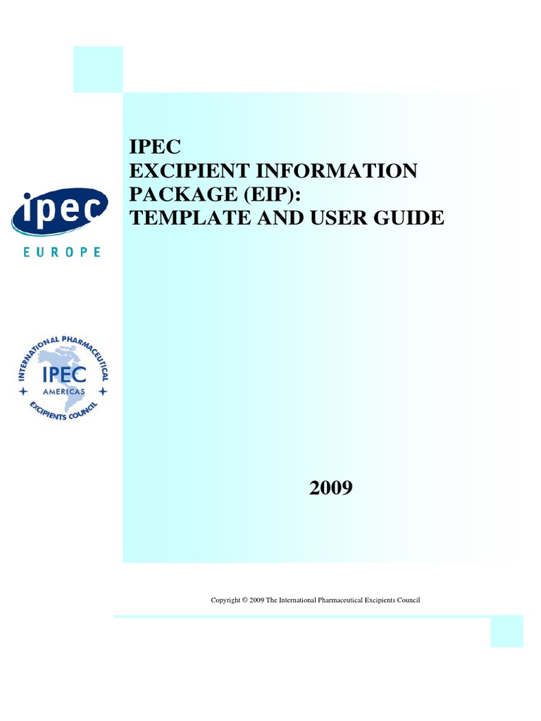 2009 - IPEC Excipient Information Package | PDF