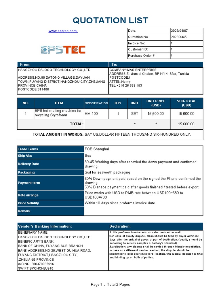 2023Q345 Quotation List For EPS Hot Melting Machine For Recycling ...