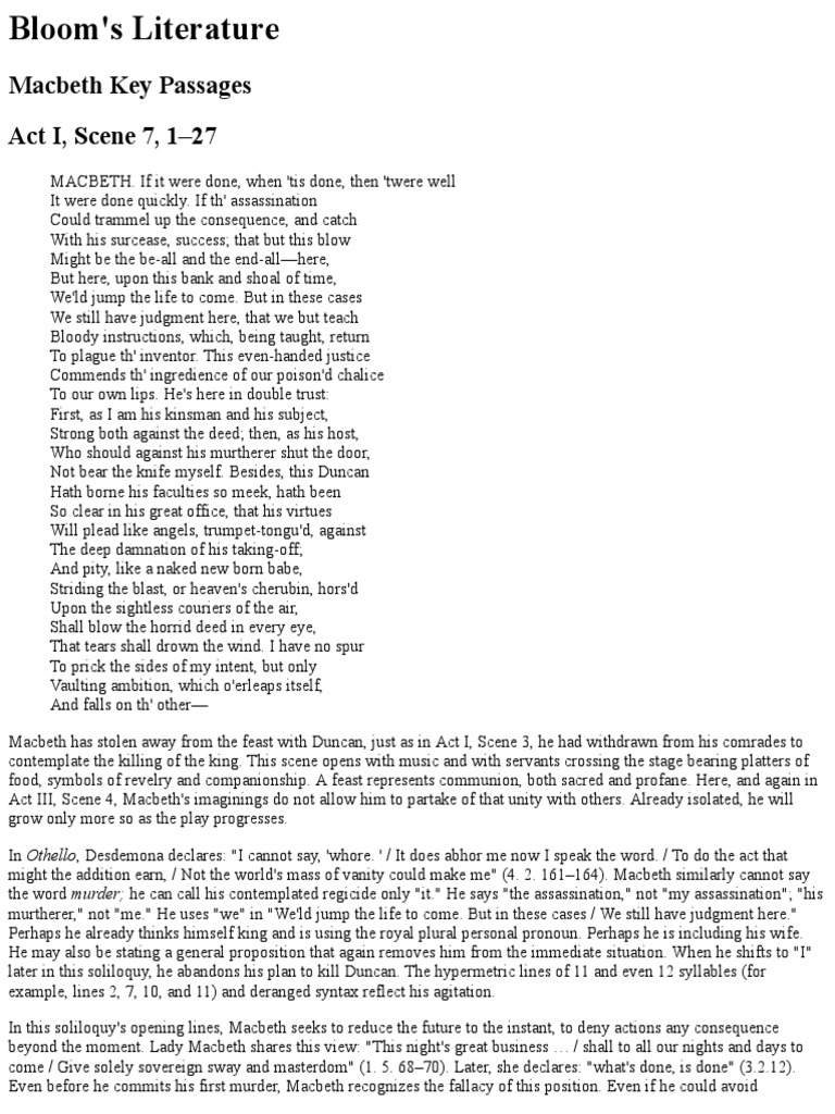 Macbeth Key Passages | PDF | Macbeth