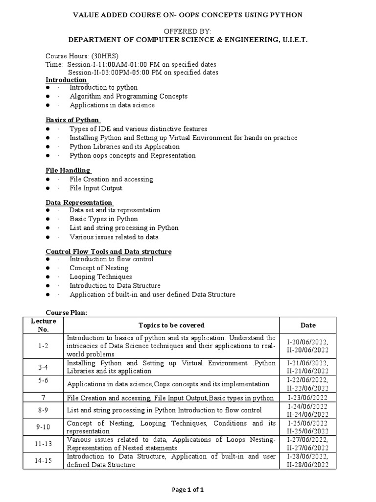 VAC Schedule OOPS Concepts Using Python | PDF | Control Flow | Python ...