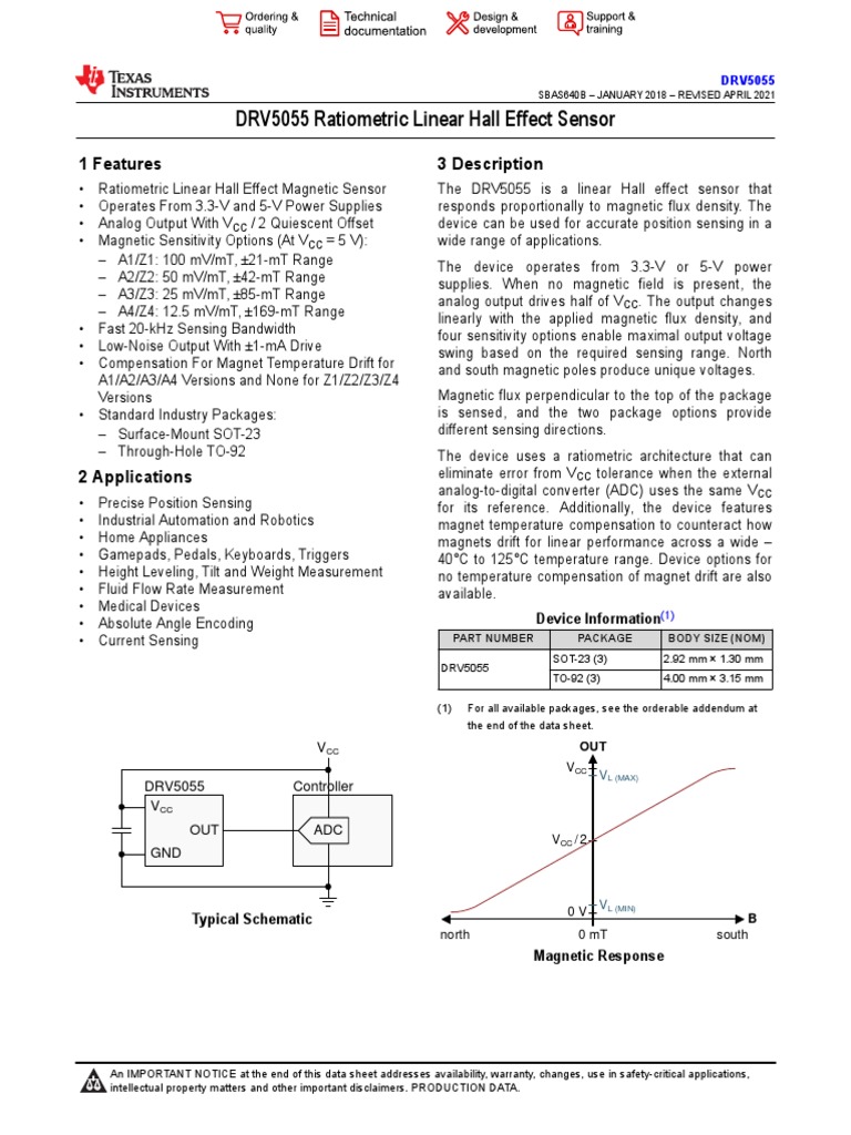 DRV 5055 | PDF | Electrostatic Discharge | Computer Engineering