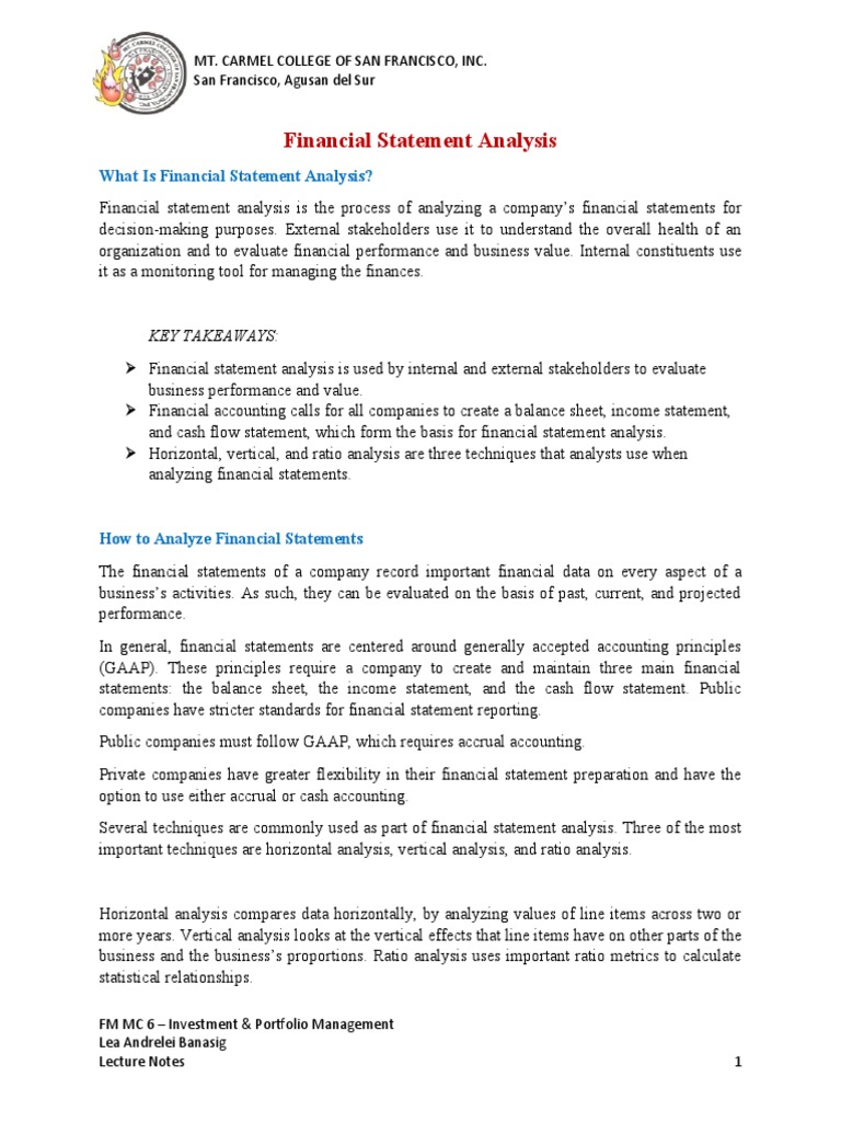 Financial Statement Analysis | PDF | Financial Statement Analysis | Book Value
