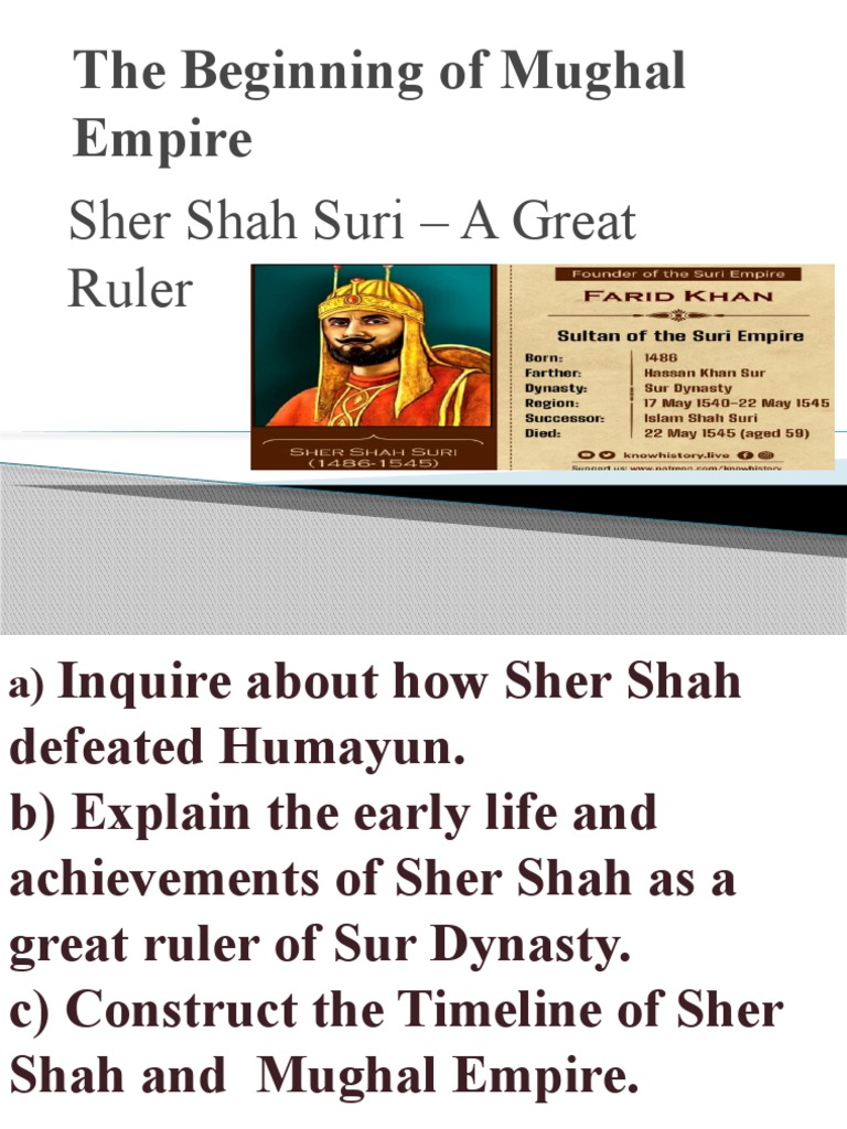The Beginning of Mughal Empire: Sher Shah Suri - A Great Ruler | PDF