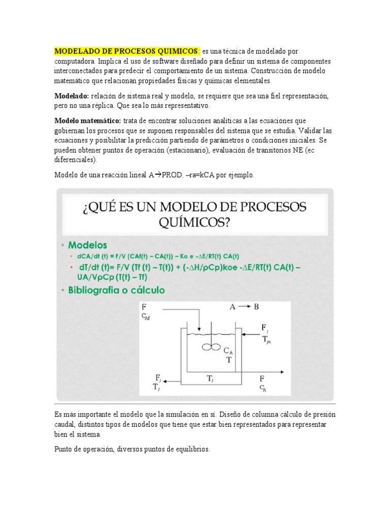 02 Modelado de Procesos Quimicos | PDF | Simulación | Ecuaciones