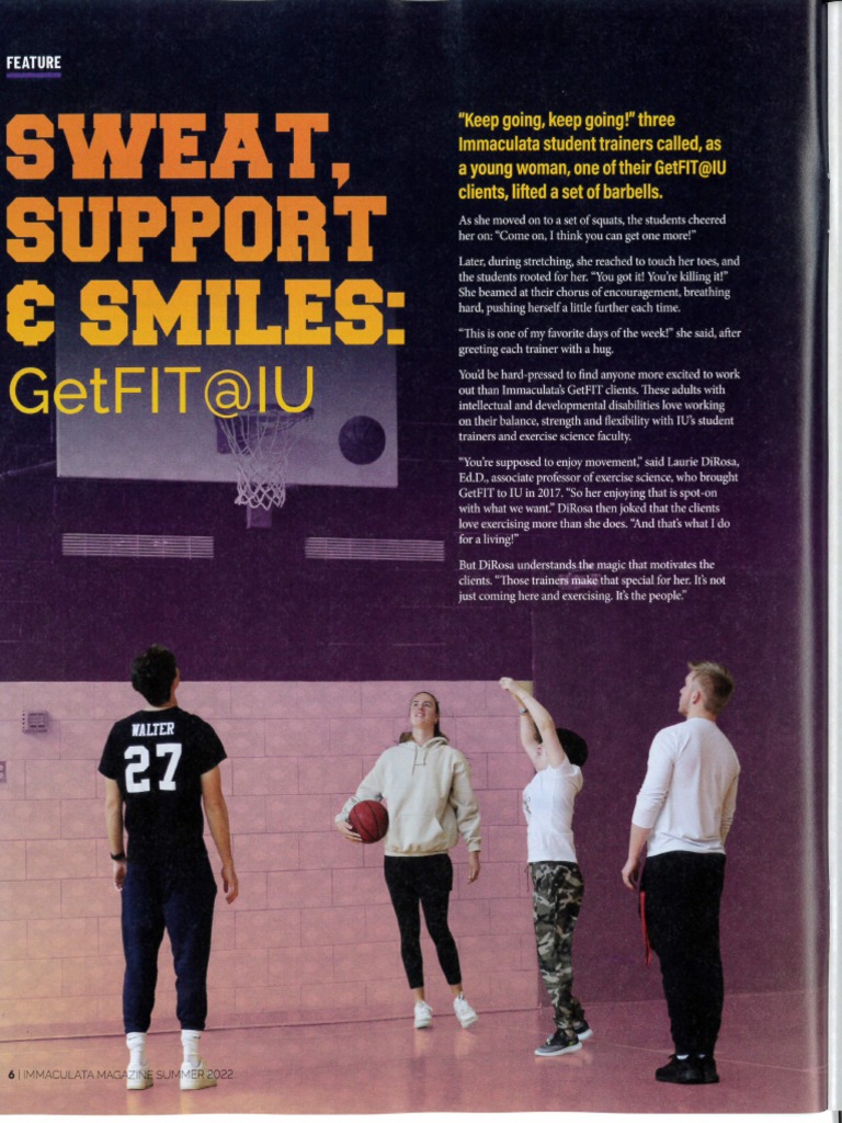 Sweat Support and Smiles Getfit Iu - Immaculata Magazine | PDF