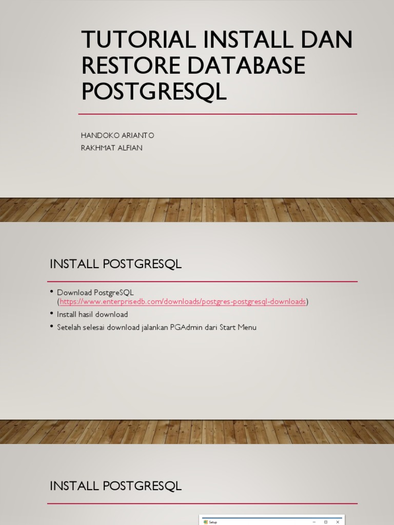 #2 Cara Install Aplikasi PostgreSQL | PDF