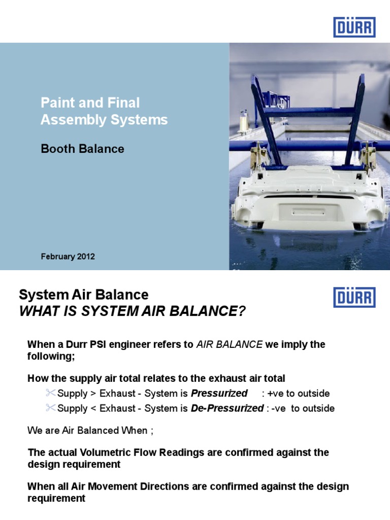 Paint and Final Assembly Systems: Booth Balance | PDF | Decibel | Duct ...
