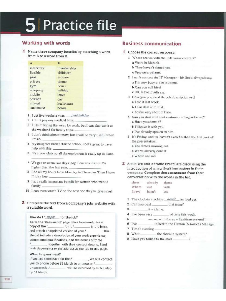 Business Result A2 Unit 7 Exercises | PDF