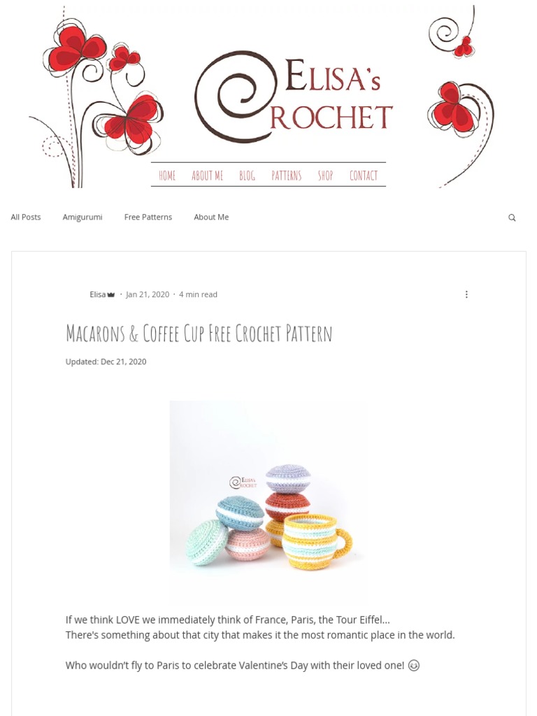 Macaroons & Coffee Free Crochet Pattern by Elisa's Crochet | PDF ...