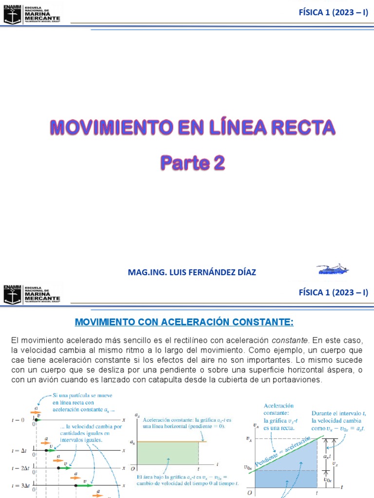 Tema - 4 - Movimiento - en - Linea - Recta - Parte 2 - 2023 | PDF