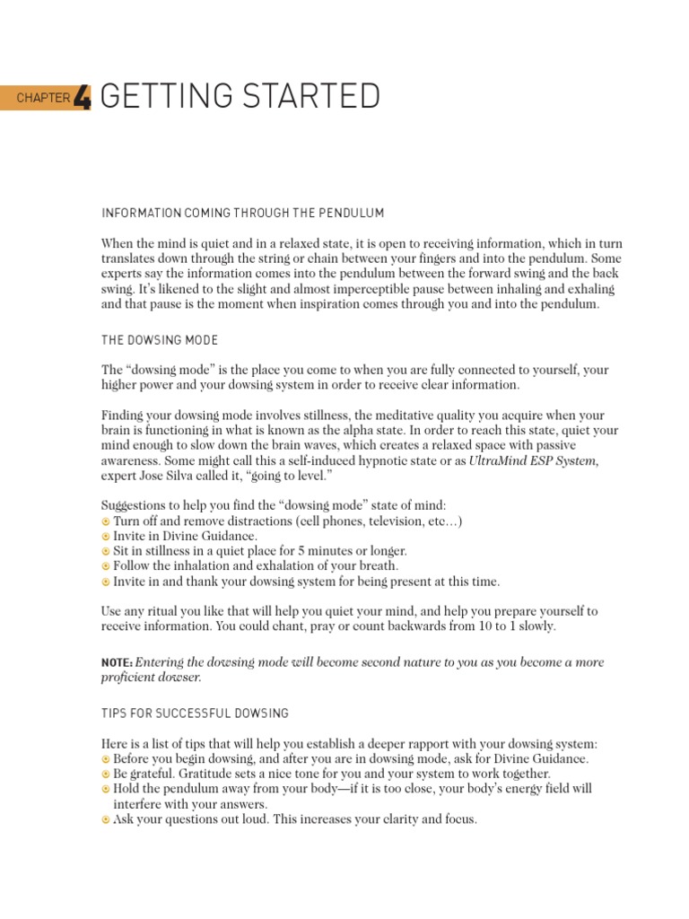 Beginners Dowsing Chapter 4 | PDF | Dowsing