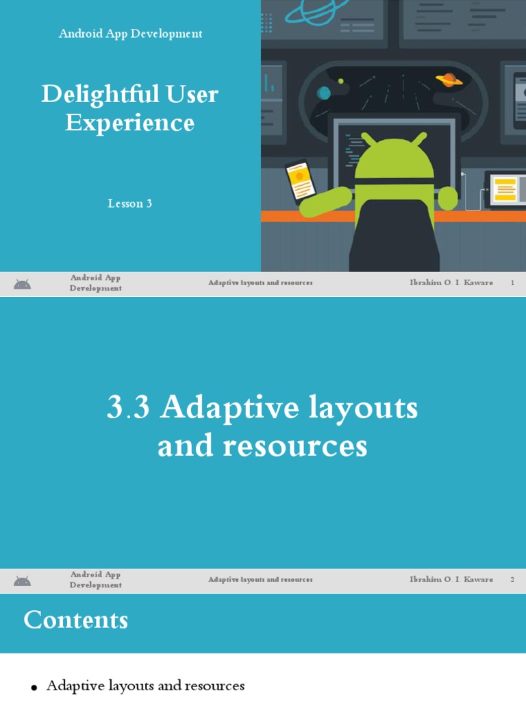 33 Adaptive Layouts And Resources Android Pdf Android Operating System Mobile App