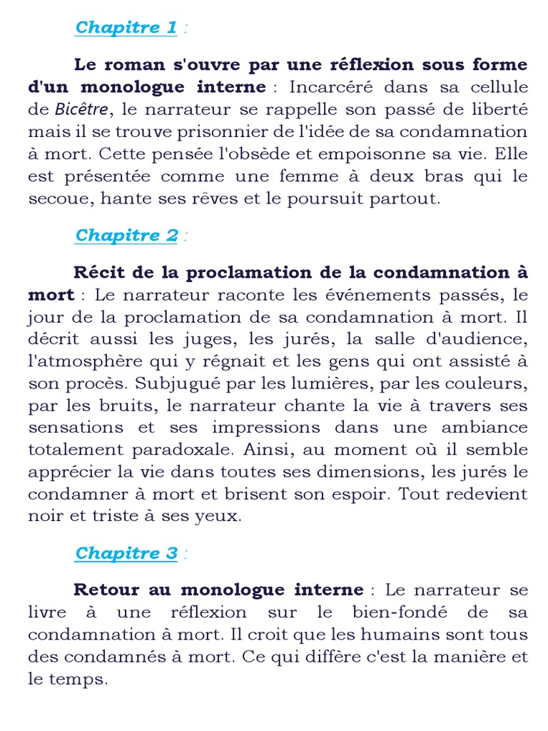 Résumé du Chapitre 1 de "Le Dernier Jour" | PDF