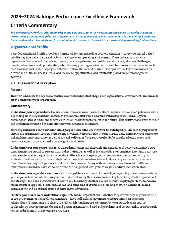 Understanding Organizational Excellence: A Summary of the 2023–2024 ...