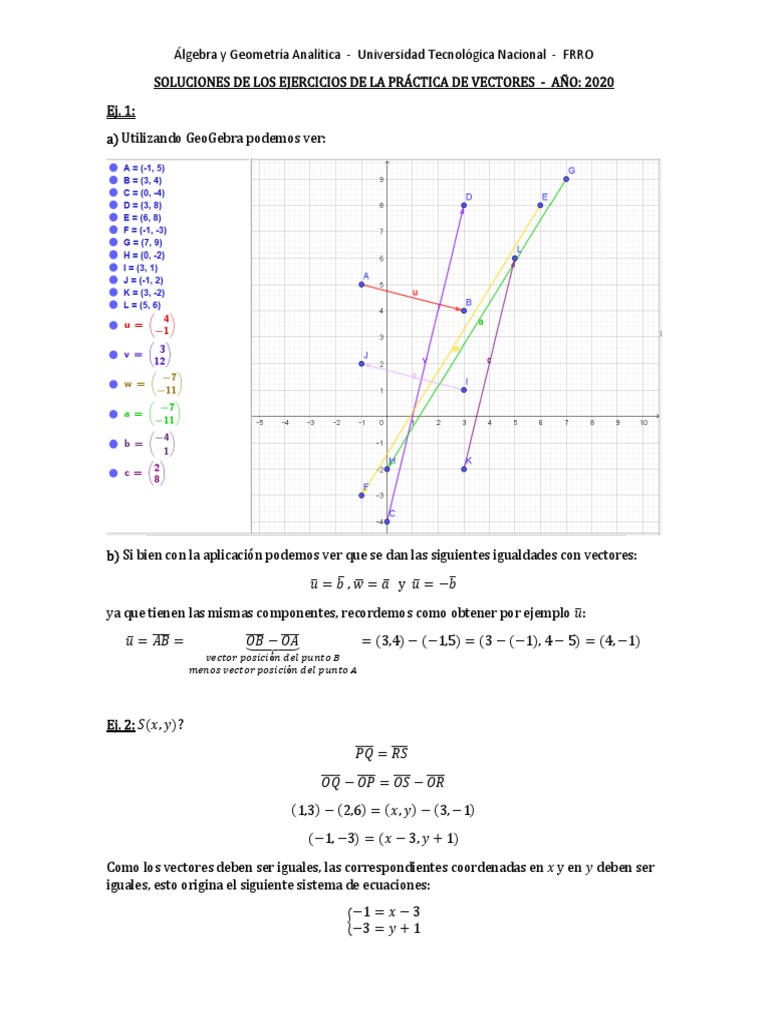 Vectores SOLUCIONES | PDF | Triángulo | Vector Euclidiano