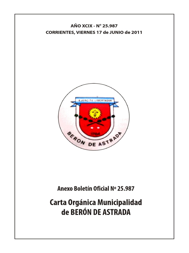Carta Orgánica Berón de Astrada | PDF | Planificación urbana | Dominio ...
