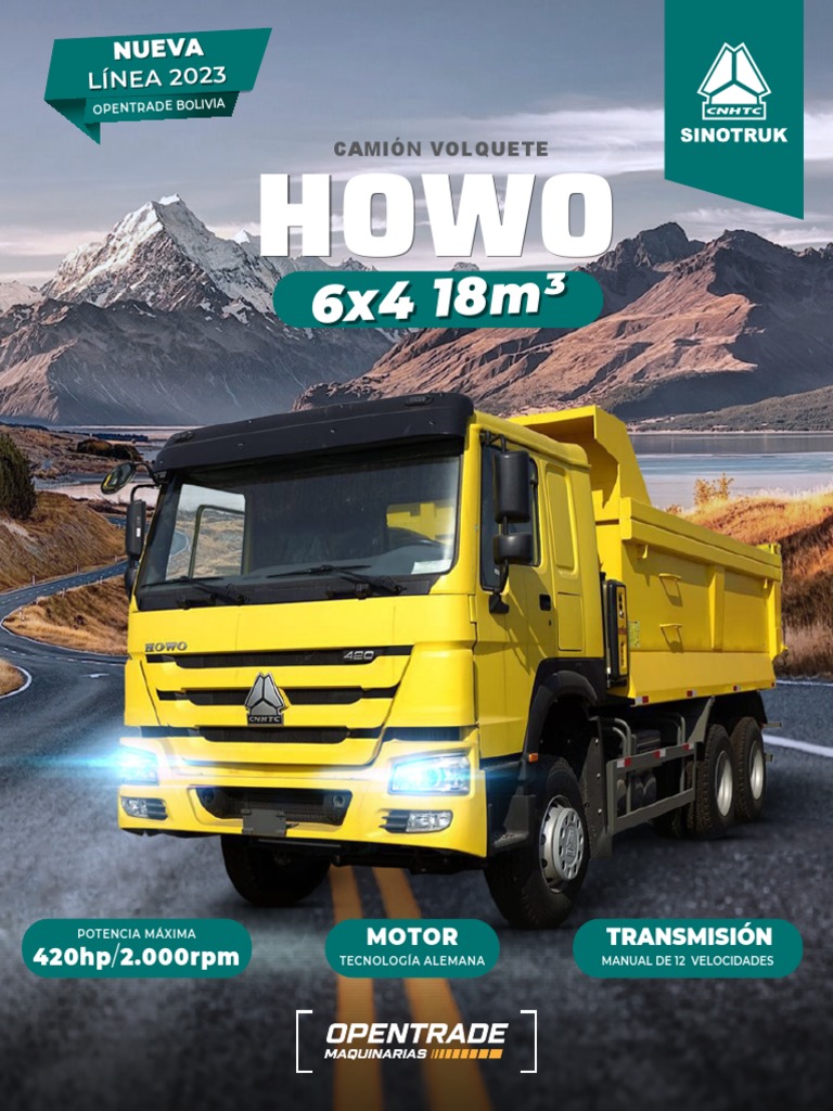 SINOTRUCK HOWO 420 - 18m3 | PDF | Camión | Eje