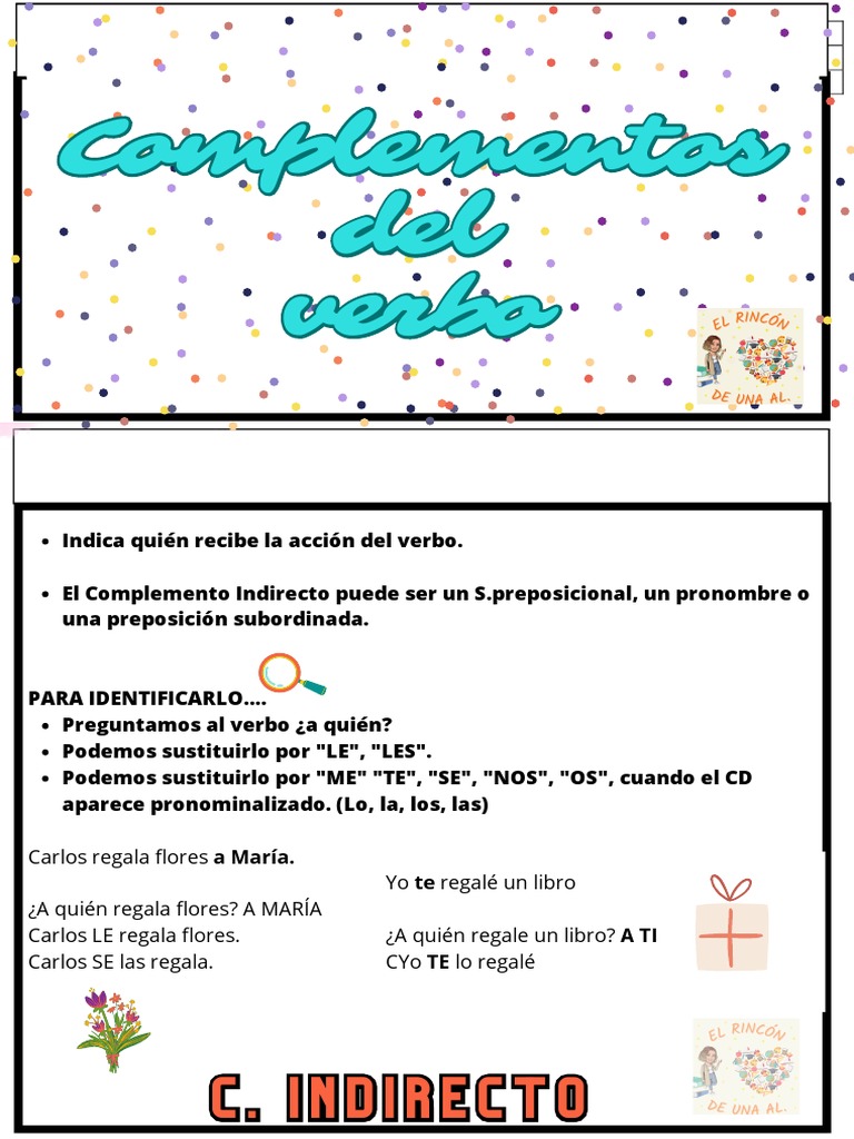 Los Complementos Del Verbo Pdf Asunto Gramática Verbo