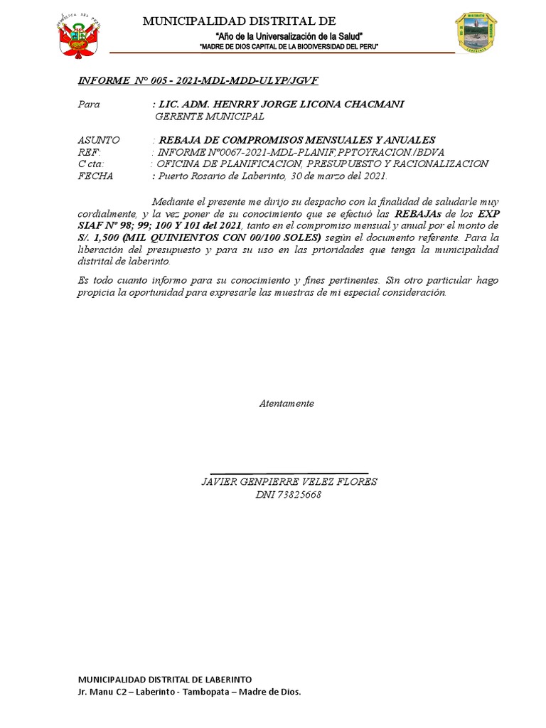 Informe de 005-JGVF | PDF