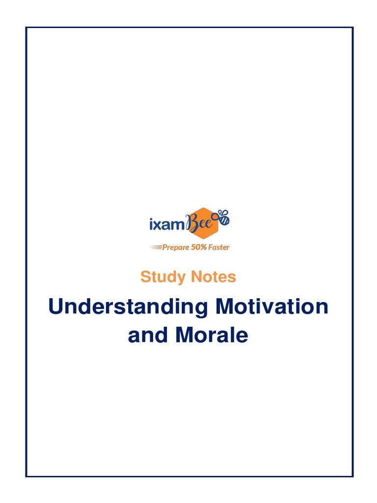 Motivation and Morale Study Guide | PDF | Motivational | Motivation