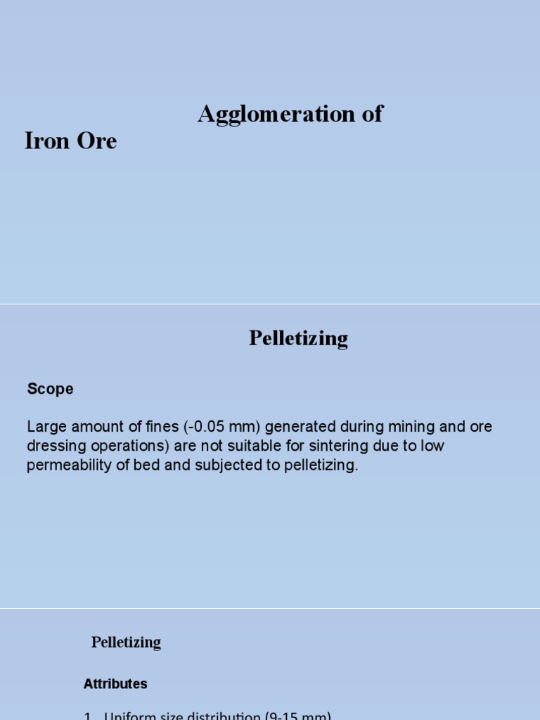 Agglomeration of Iron Ore | PDF | Materials | Metallurgy
