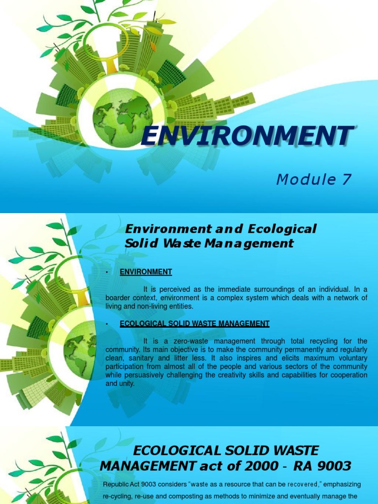 Module7 Environment | PDF | Waste Management | Waste