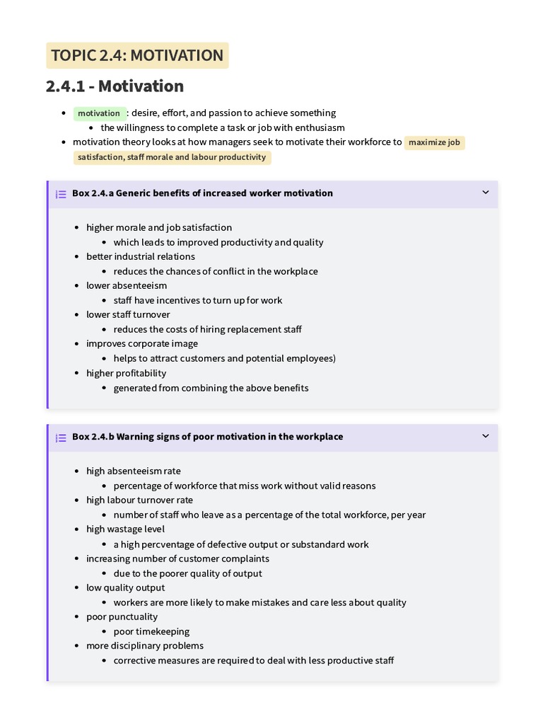 Understanding Workplace Motivation Theories | PDF | Motivational ...