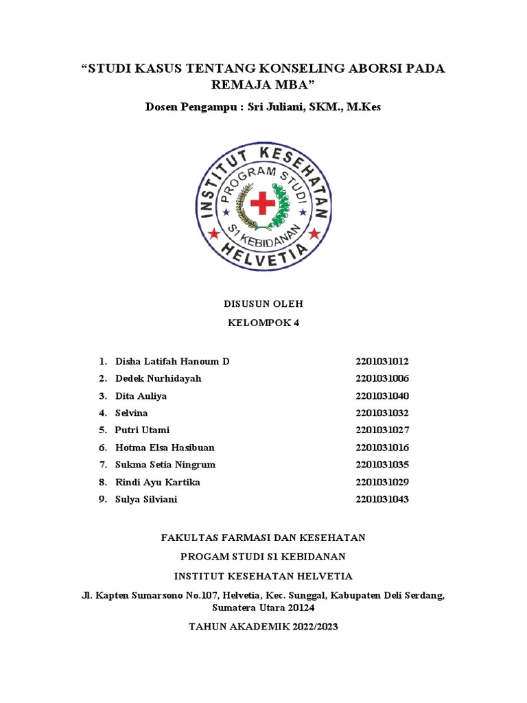Konseling Aborsi Remaja: Studi Kasus Sandra | PDF | Pengembangan Diri ...