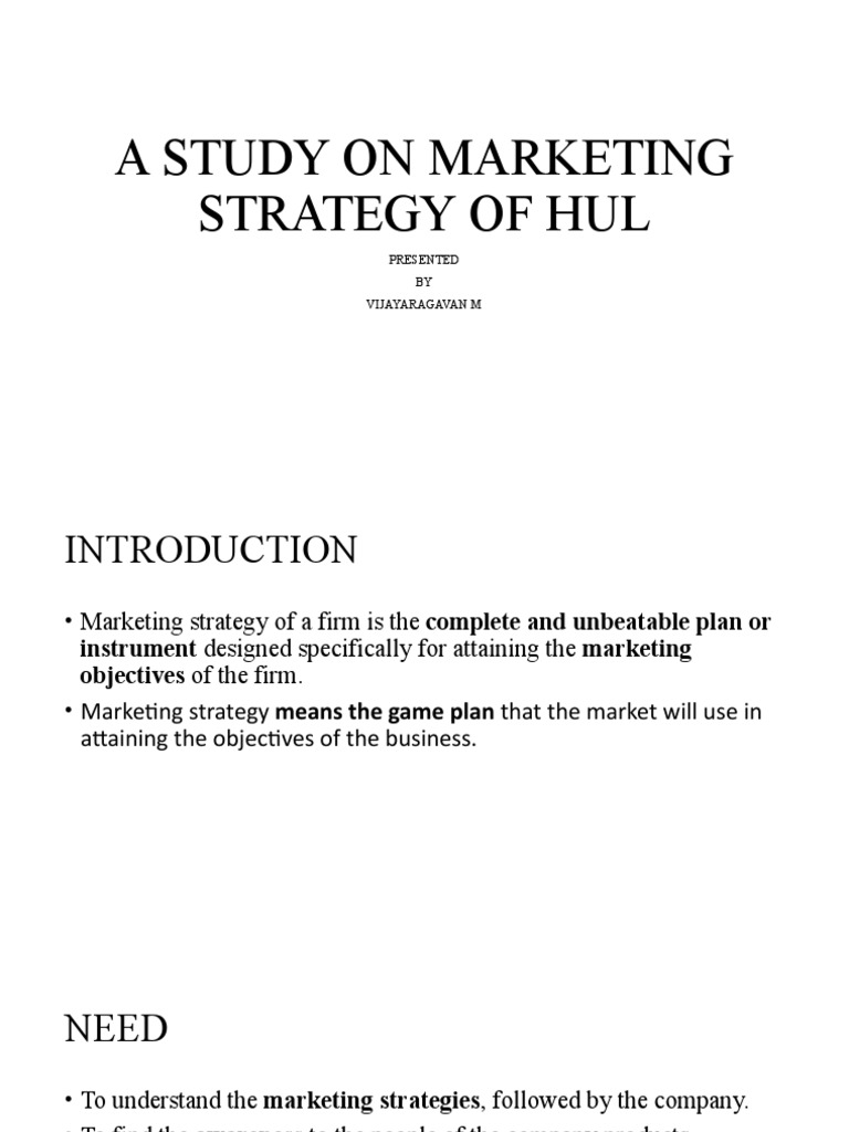 A Study On Marketing Strategy of Hul | PDF