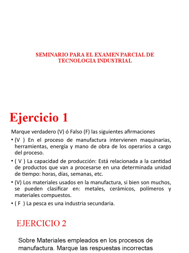 Seminario para El Examen Parcial de Tecnologia Industrial | PDF | Ácido sulfúrico | Agua
