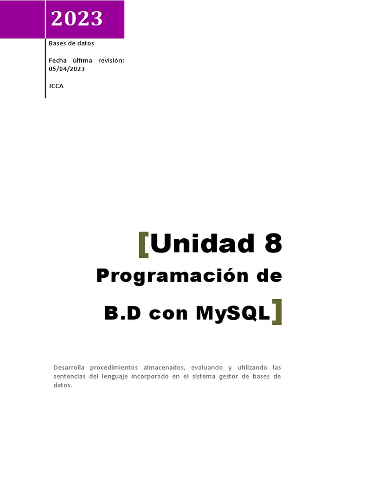 UD8 Programacion BD | PDF