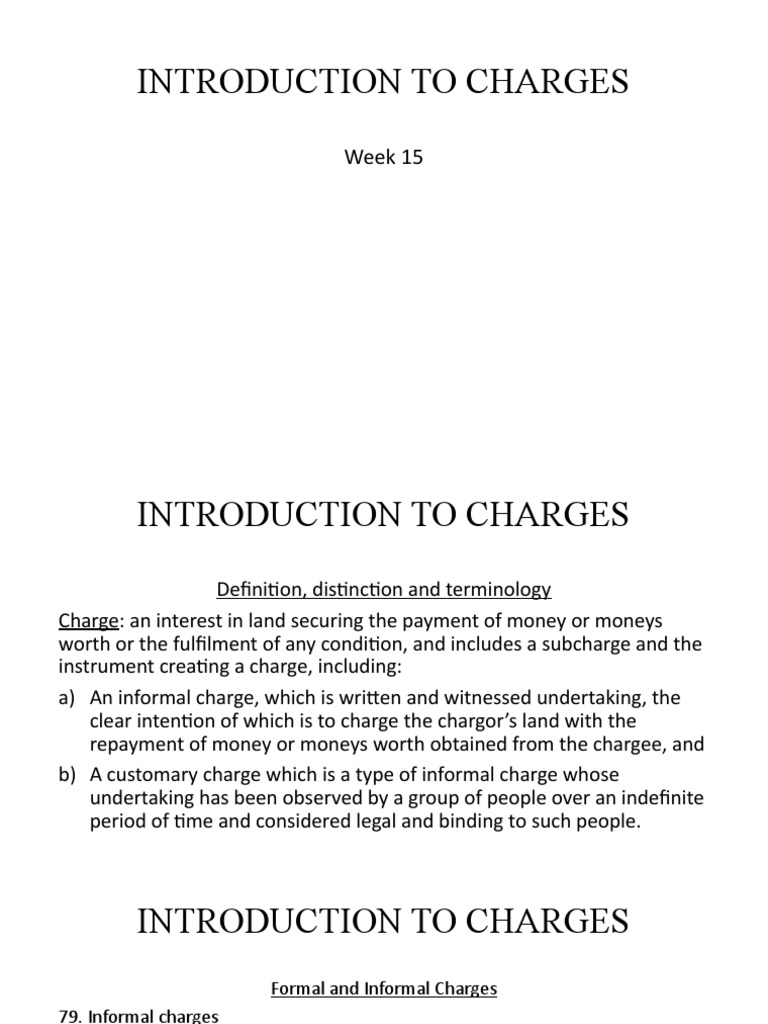 15 Introduction To Charges (Autosaved) | PDF | Lease | Interest