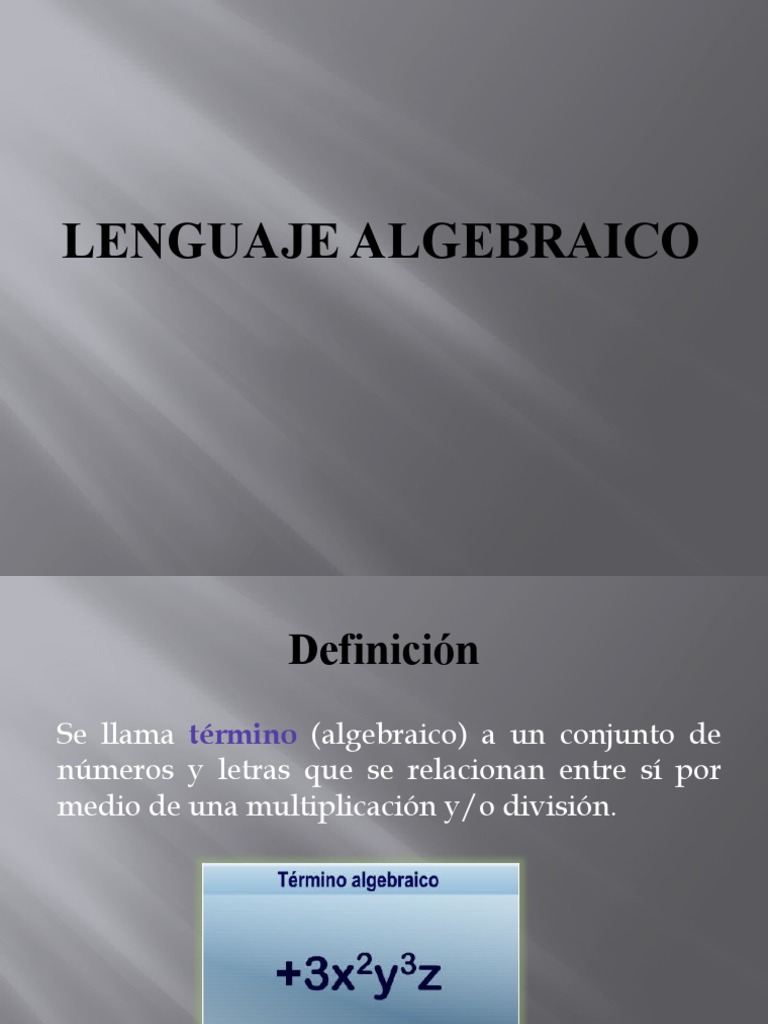 Lenguaje Algebraico | PDF