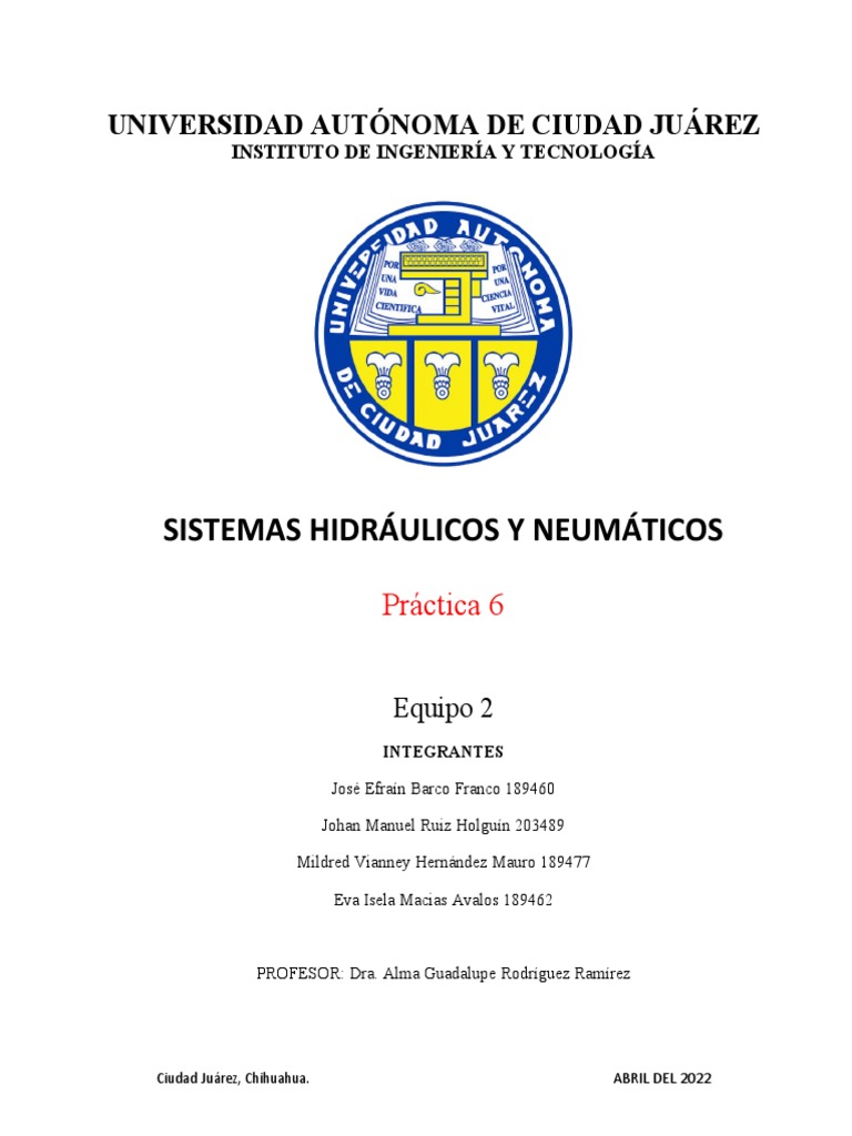 Práctica de Electroneumática UACJ | PDF | Ingenieria Eléctrica | Neumática