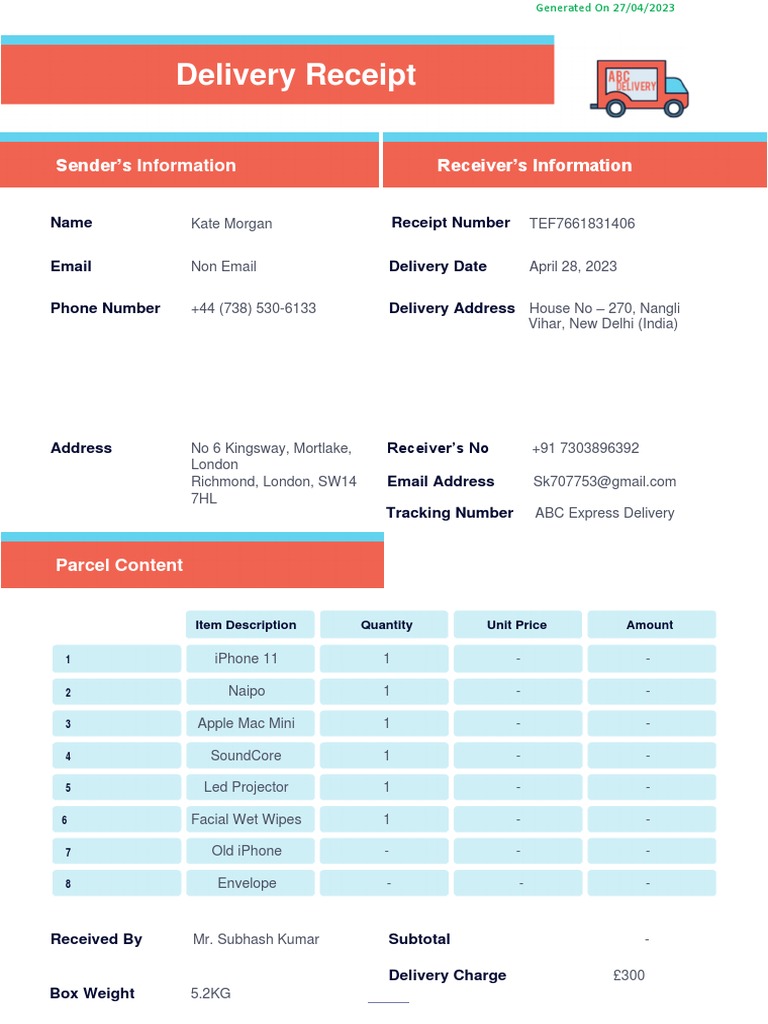 Abc Express Delivery | PDF