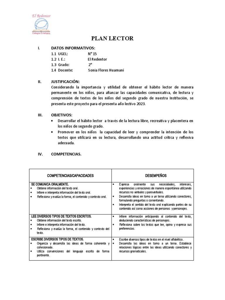 Desarrollo del hábito lector en niños de segundo grado a través de un plan de lectura | PDF ...