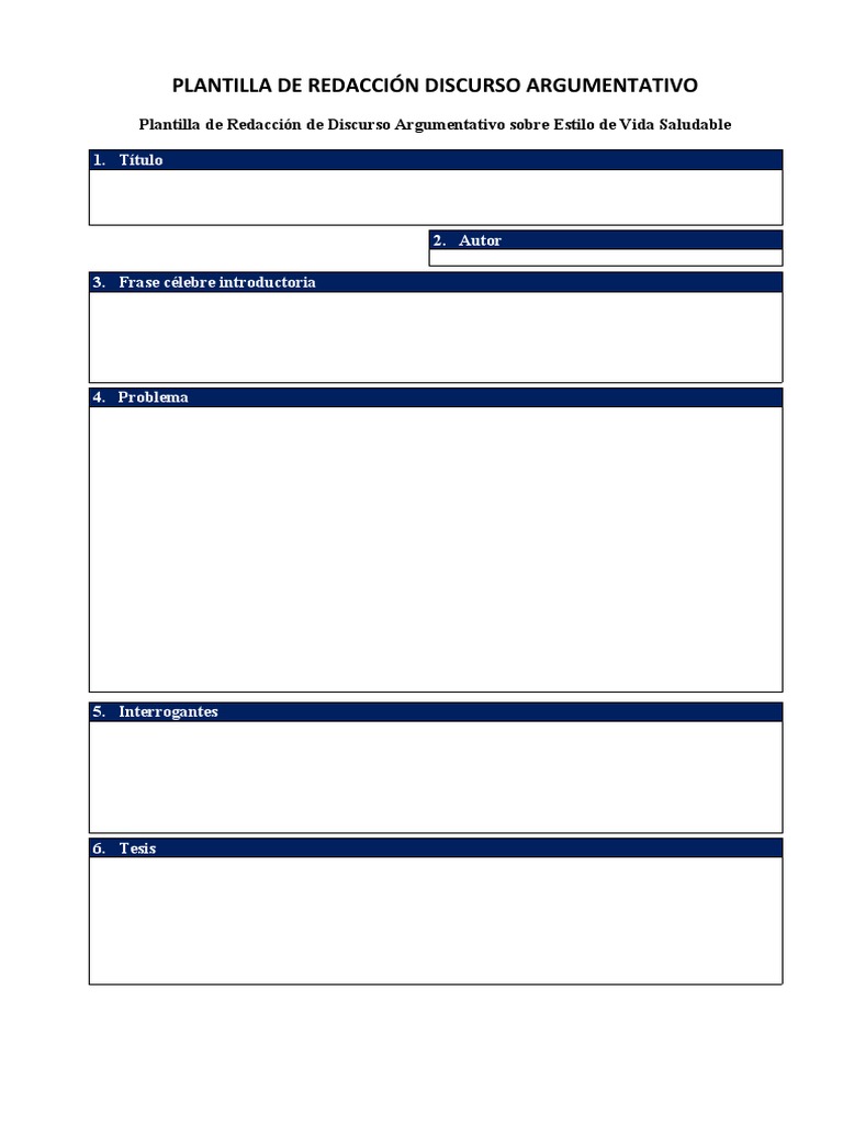 Plantilla de Redacción de Discurso Retórico 1 | PDF