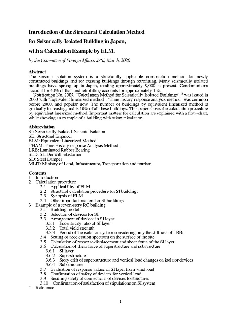 Seismic Isolation Calculation Guide | PDF | Strength Of Materials ...