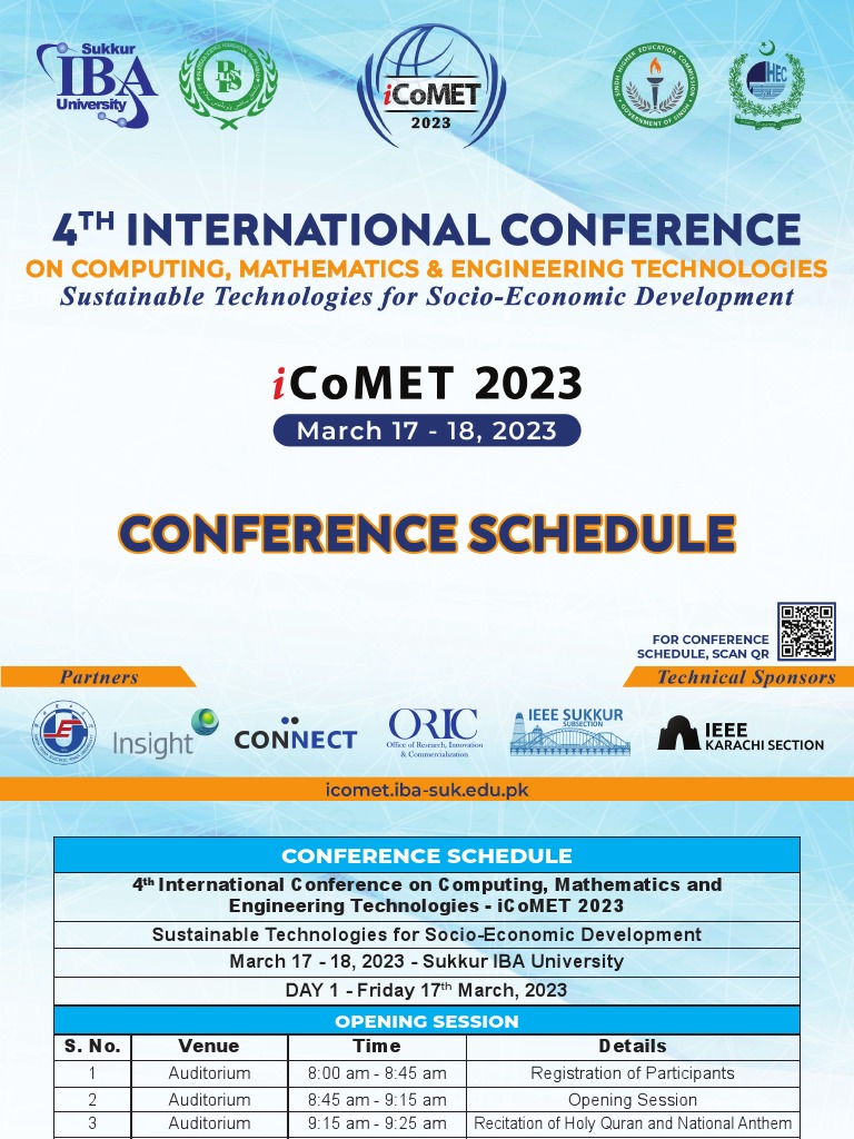 iCoMET 2023 Conference Schedule | PDF | Deep Learning | Artificial Intelligence
