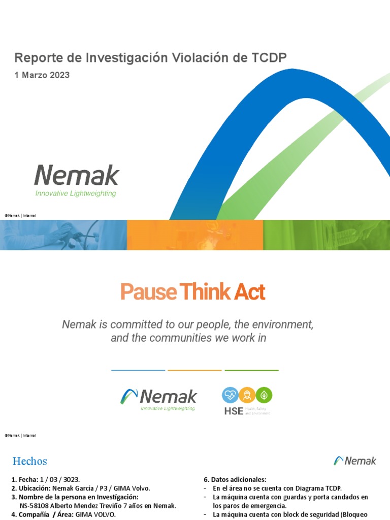 Acto Inseguro Ingreso A Gima Volvo Sin El Uso de TCDP Rev. 31 03 2023 | PDF