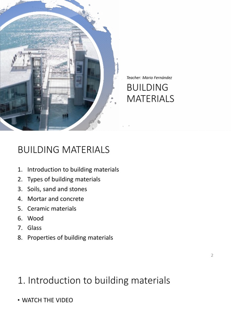 1.1. Building Materials - Introduction To Building Materials | PDF ...