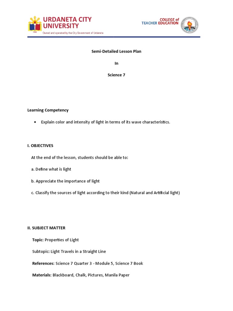 Science 7: Understanding Light | PDF | Light | Physical Phenomena