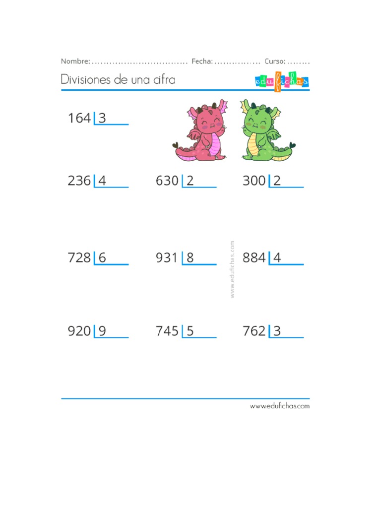 Divisiones para Imprimir | PDF