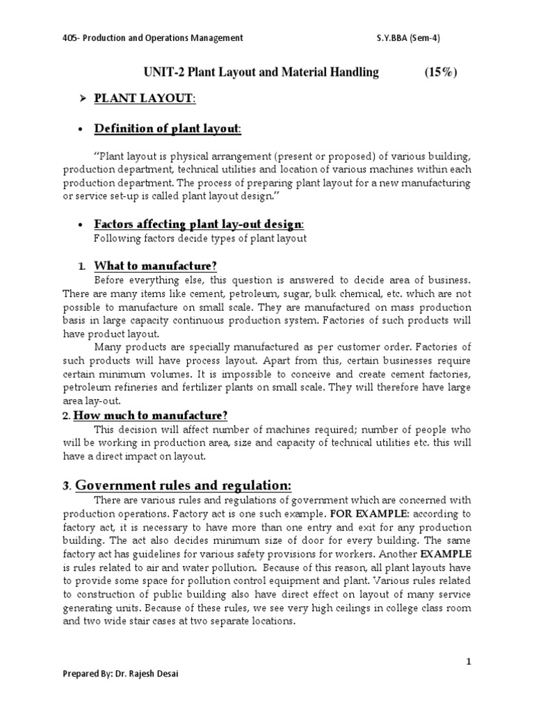 UNIT-2 Production and Operation Management | PDF | Factory | Automation