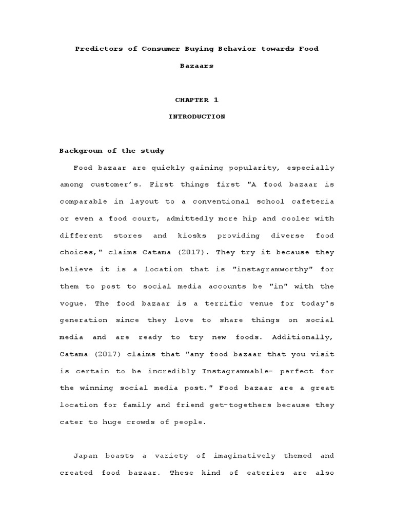 Thesis Chapter 1 To 2 | PDF | Behavior | Consumer Behaviour Thesis Chapter 1 To 2 | PDF | Behavior | Consumer Behaviour